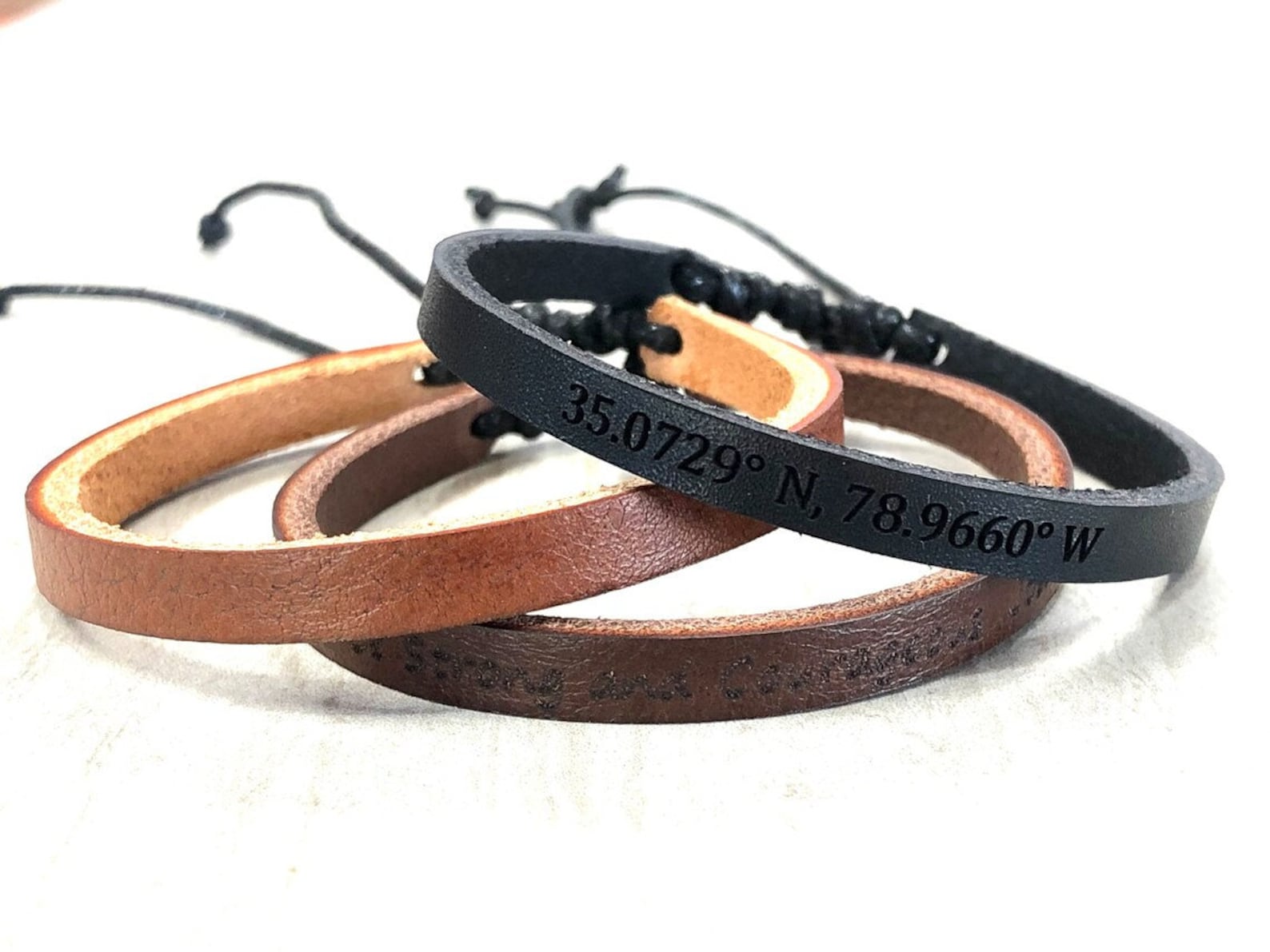 Personalized Leather Bracelets Custom Leather Bracelets - Etsy