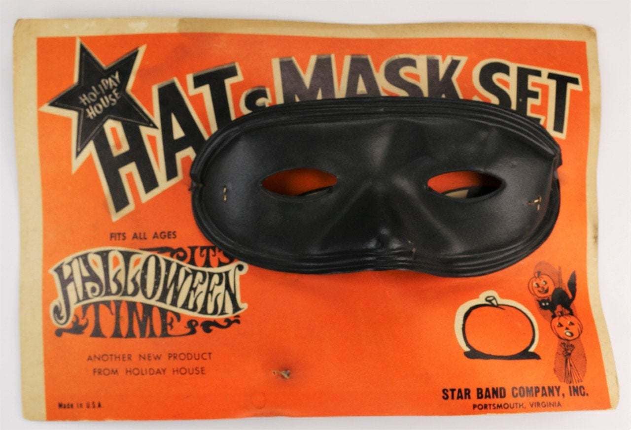 Vintage 1960s Star Band Co Hat and Mask Set Halloween Mask 50s 60s Y152 ...