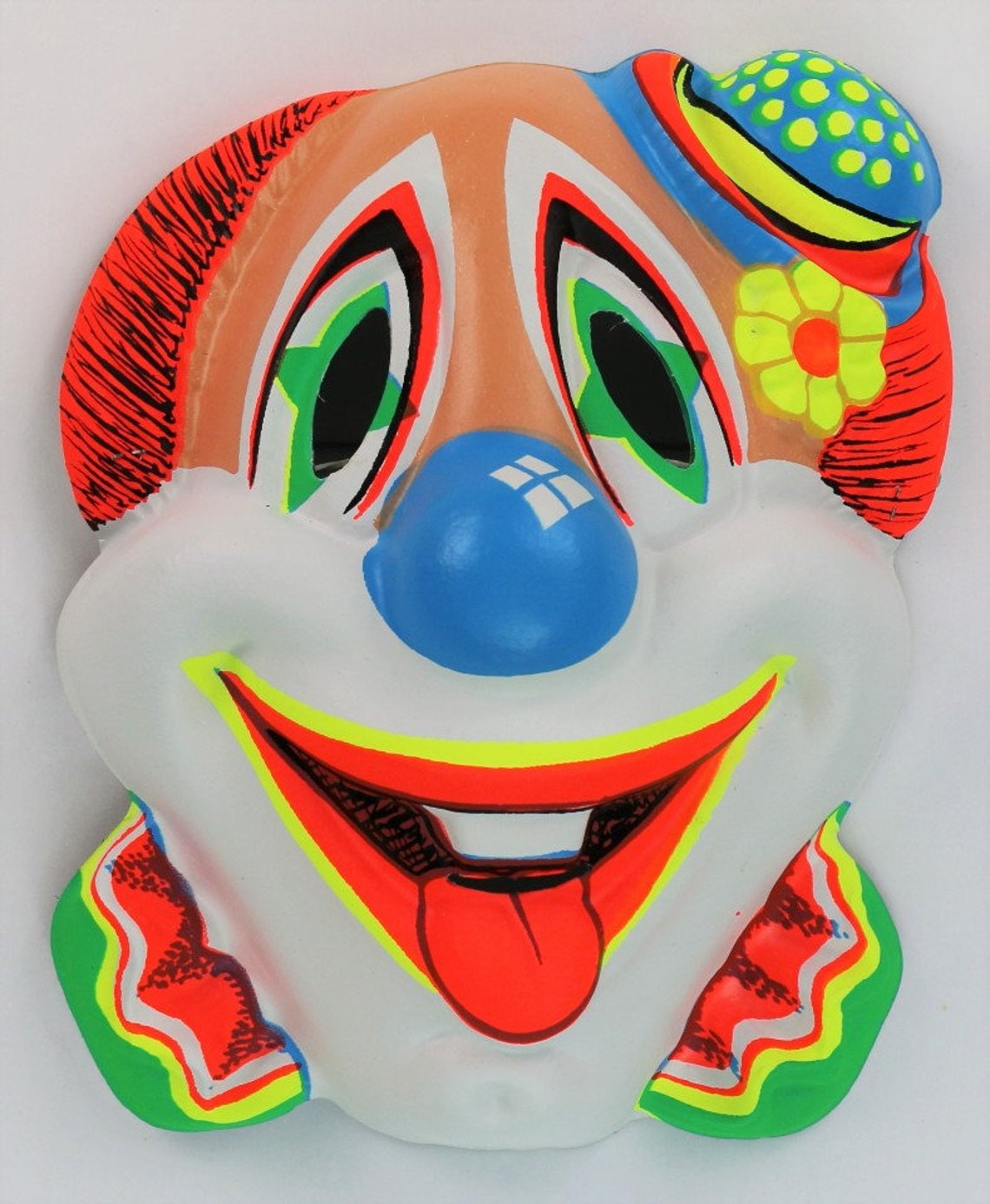 Vintage Clown Halloween Mask Zest Bars 60s 70s Black Light - Etsy