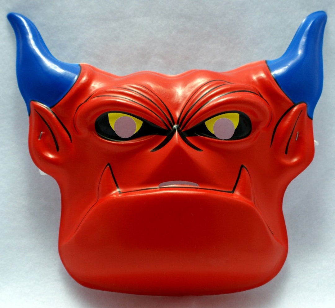 Vintage Plastic Red Devil Halloween Mask Mighty Max Warmonger 1994 ...