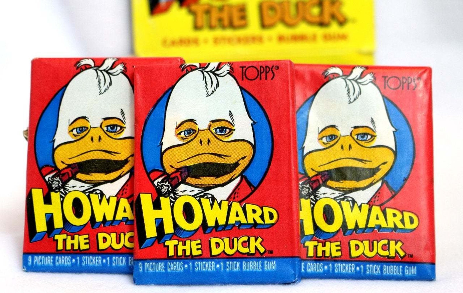 Howard the Duck Vintage Trading Cards THREE Wax Packs Topps Stickers ...