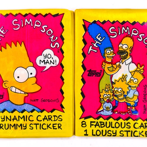 The Simpsons Vintage Trading Cards TWO Wax Packs 1990 Topps - Etsy