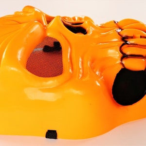 Vintage Neon Orange Skull Halloween Mask Skeleton - Etsy