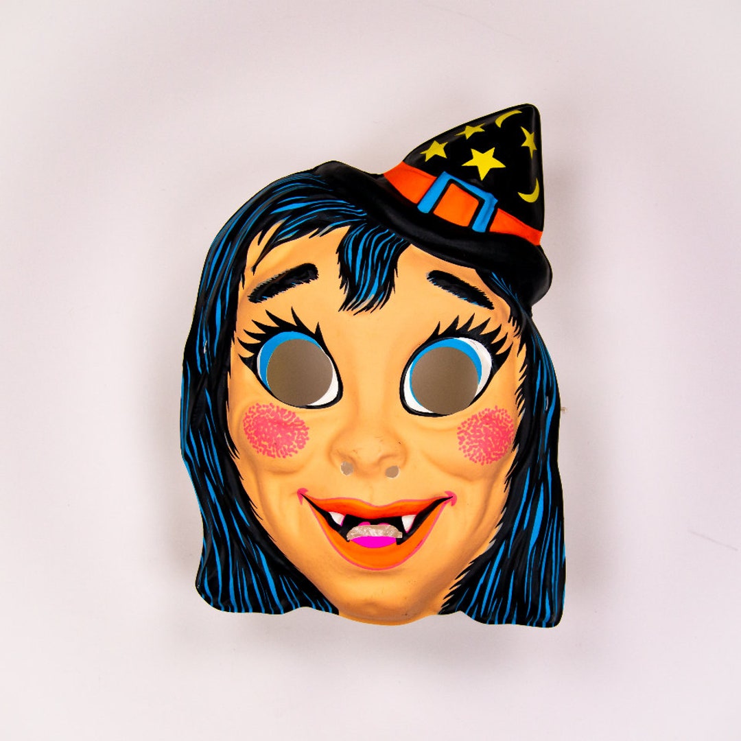 Vintage Witch Vampire Halloween Mask Ben Cooper Collegeville Halco ...