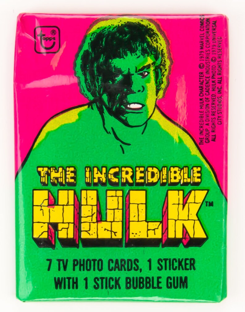The Incredible Hulk Vintage Trading Cards ONE Wax Pack 1979 - Etsy