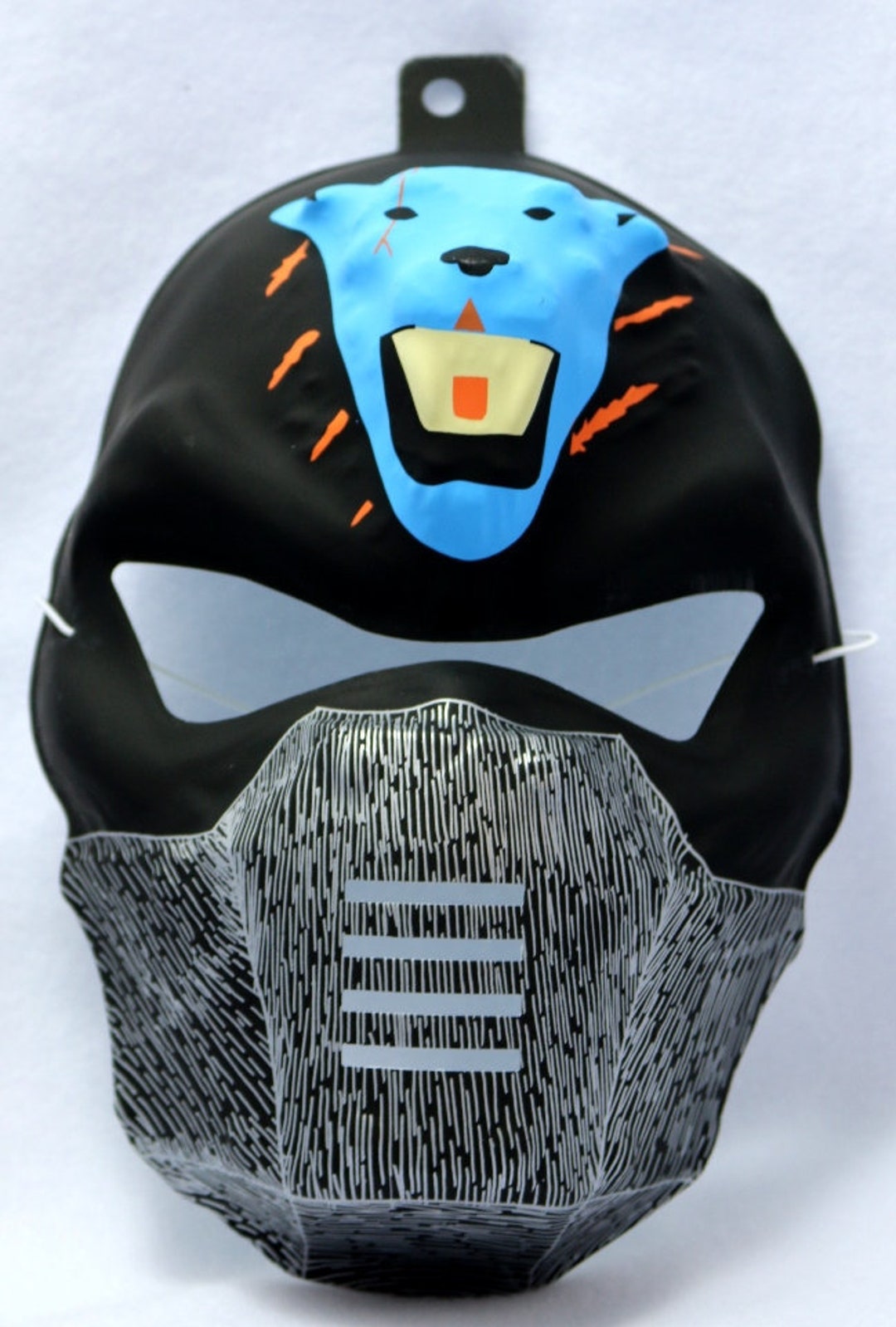 Vintage Ninja Halloween Mask Bear Warrior Black Blue Bear Rubies Y109 ...