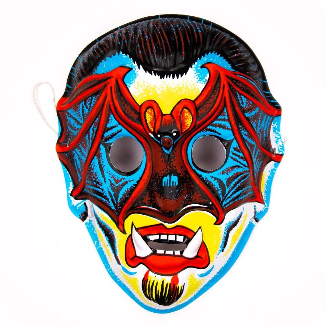 Vintage Vampire Bat Halloween Mask Collectible Costume Rare Horror ...