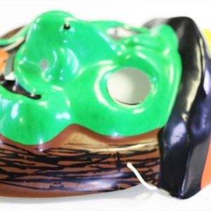 Vintage Wicked Green Witch Halloween Mask Ben Cooper Style - Etsy