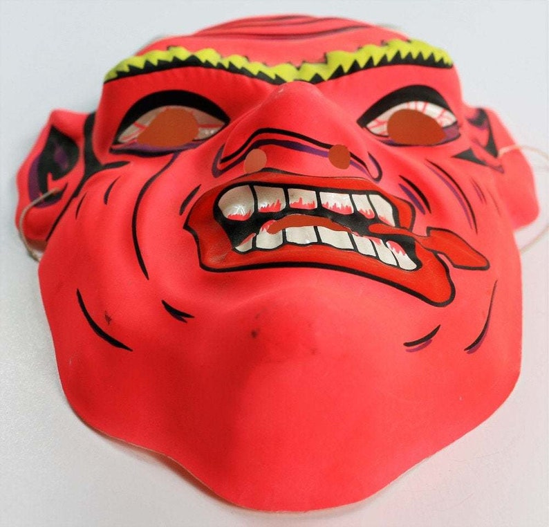 Vintage Devil Halloween Mask Demon Oni Hannya Monster Bloody | Etsy