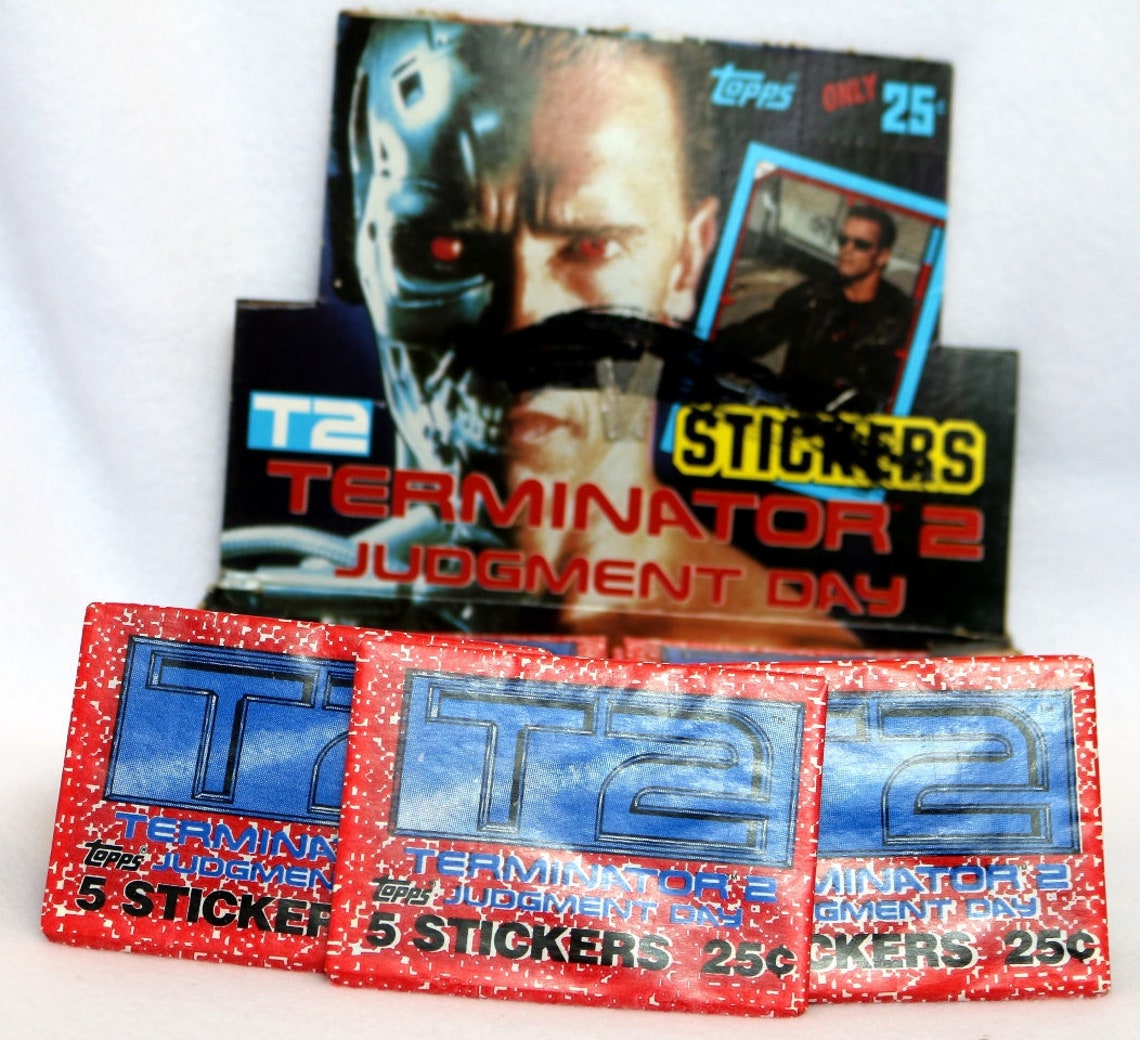 T2 Terminator 2 Stickers Vintage Trading Cards THREE Wax Packs | Etsy
