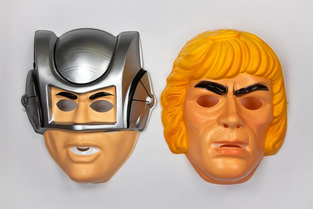 Vintage He-man Man-at-arms Halloween Masks Masters of the Universe Set ...