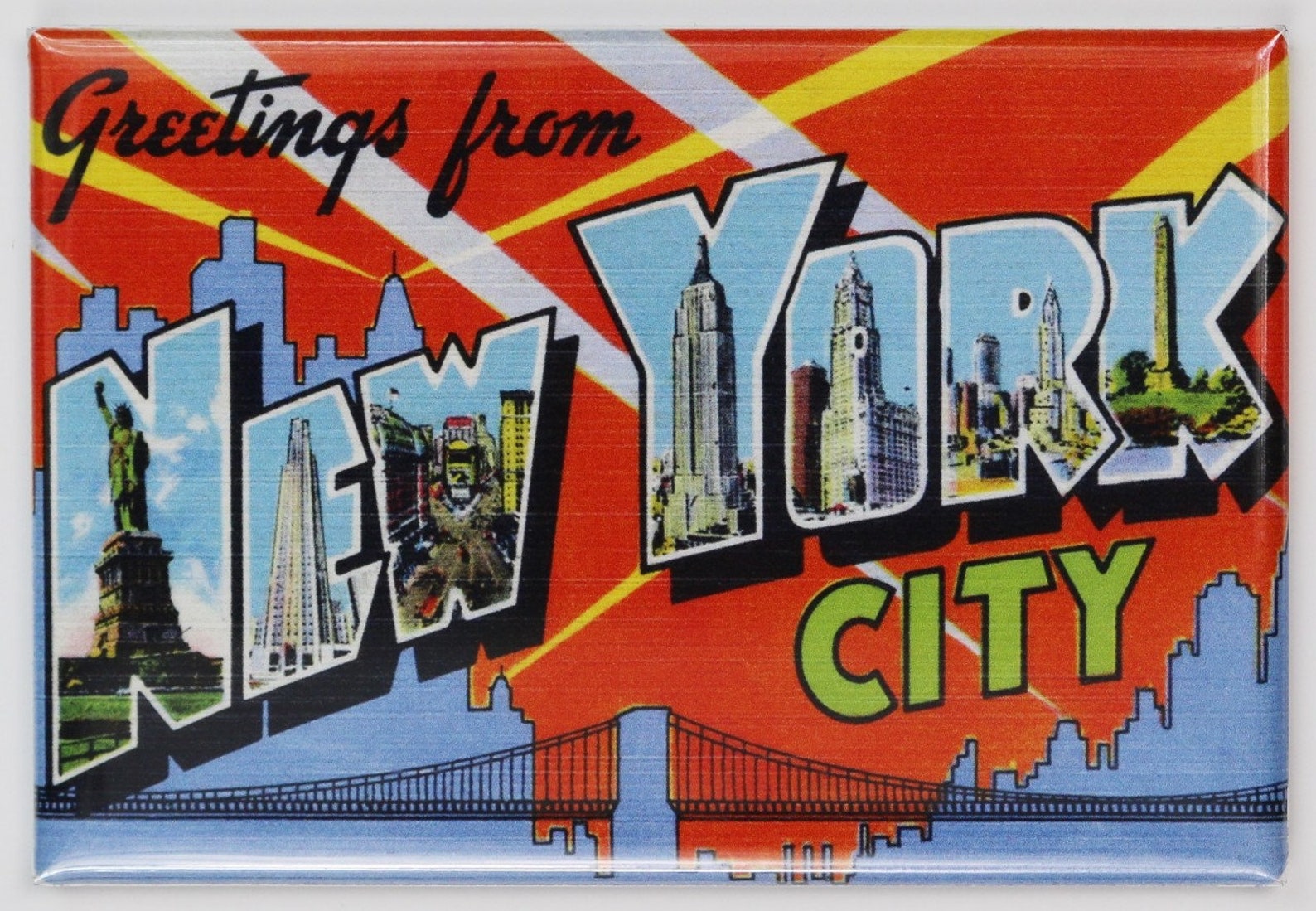 Greetings From New York City Postcard FRIDGE MAGNET NYC - Etsy