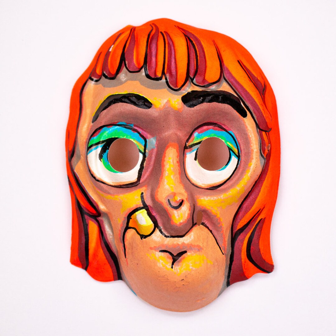 Vintage Old Hag Halloween Mask Witch 60's Kusan Collegeville Halco Ben ...