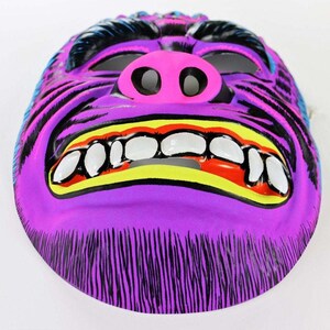 Vintage Purple Monster Halloween Mask Neon 1980s Gorilla Ape Topstone ...