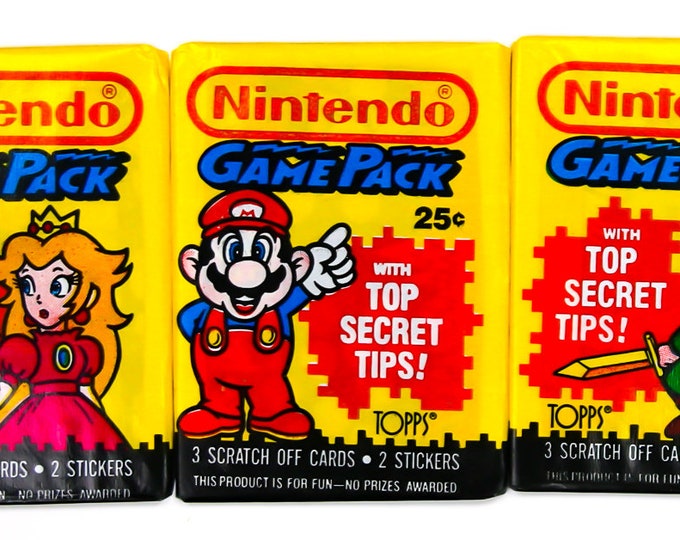 Nintendo Game Pack Vintage Trading Cards THREE Wax Packs 1989 Topps ...