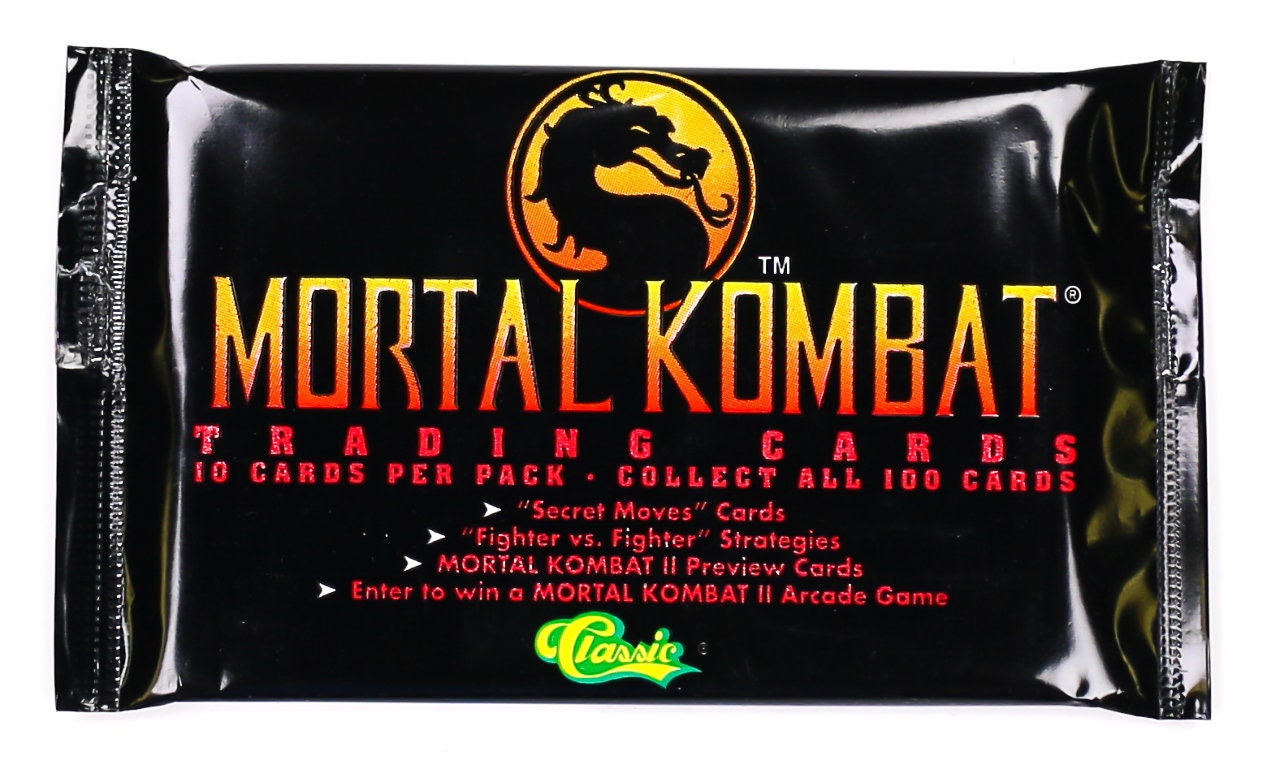 Mortal Kombat Vintage Trading Cards ONE PACK 1992 Midway Sega - Etsy México