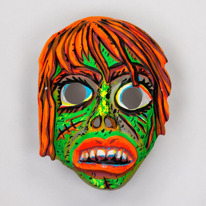 Vintage Shock Monster Zombie Halloween Mask Collegeville Ben Cooper ...