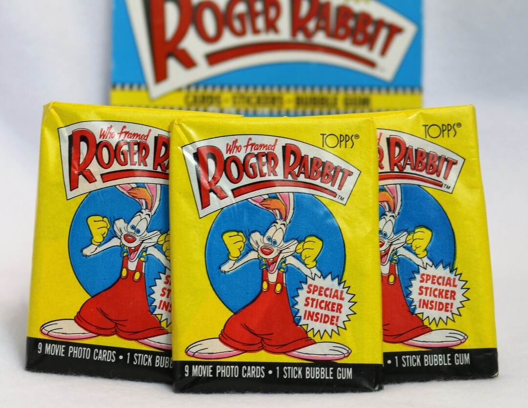 Who Framed Roger Rabbit Vintage Trading Cards THREE Wax Packs 1987 ...