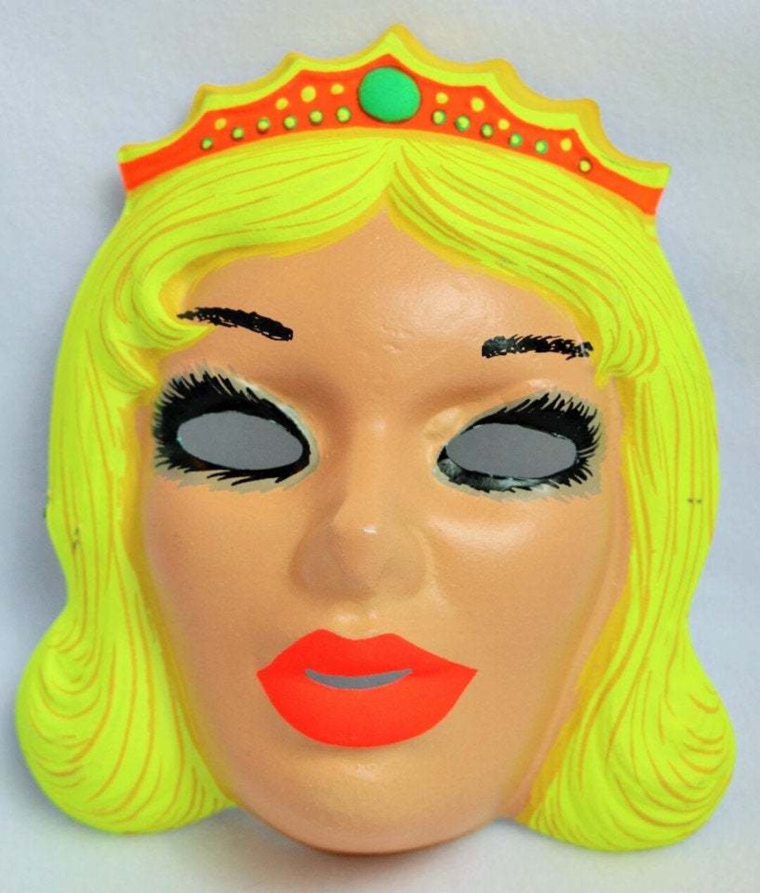 Vintage Beauty Queen Halloween Mask Princess Zest 1960s 60s Black Light ...