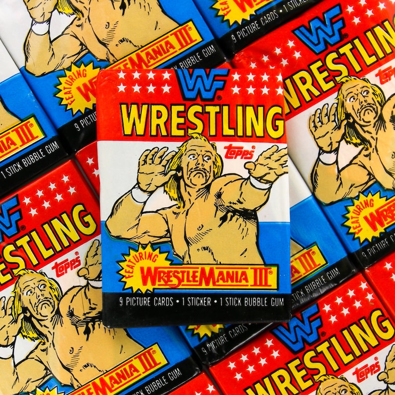 WWF Vintage Trading Cards ONE Wax Pack 1987 Topps Wrestling - Etsy