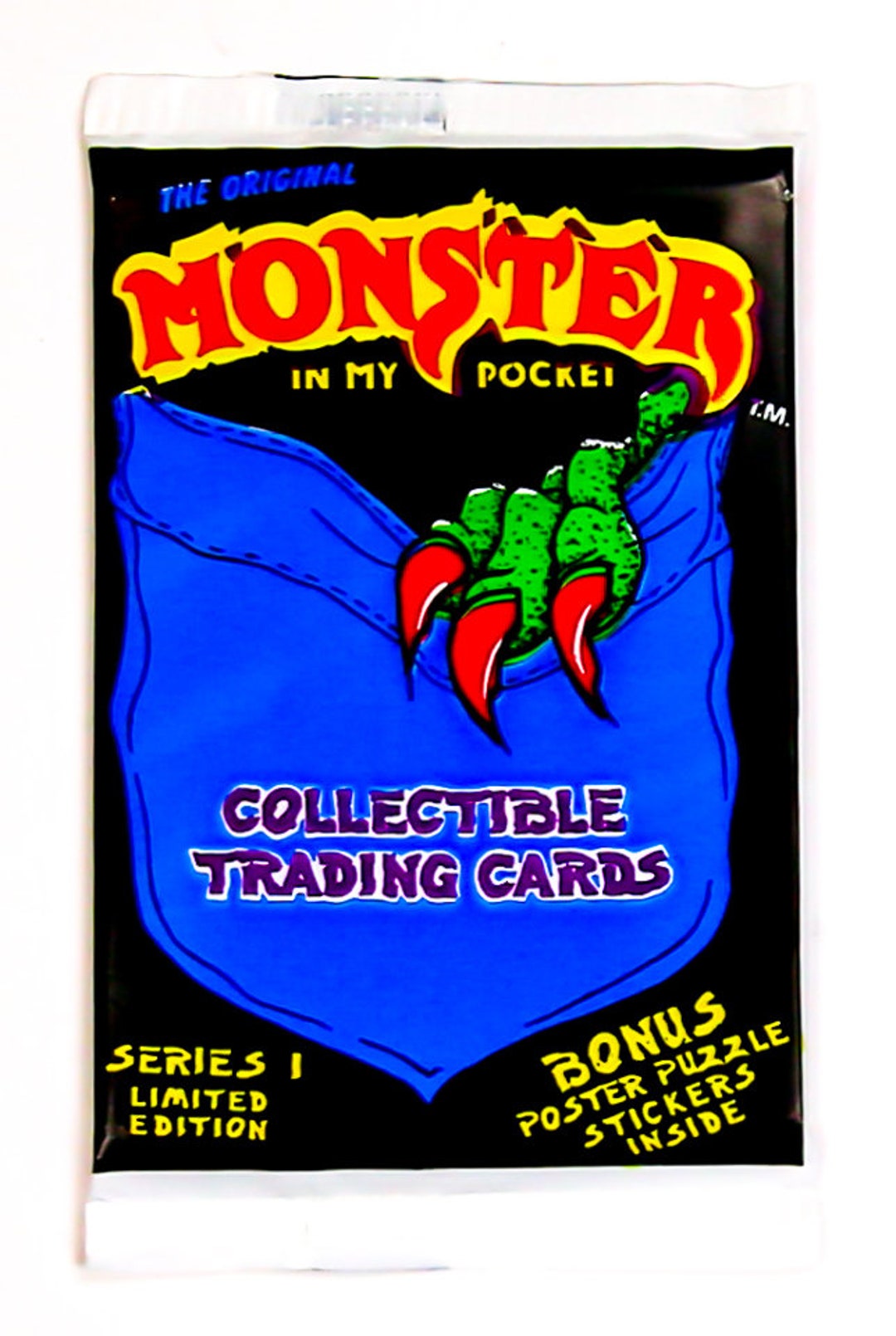 Monster in My Pocket Vintage Trading Cards ONE Wax Pack 1991 Series 1 ...