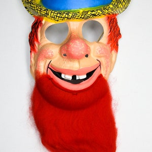 Vintage Ben Cooper Hillbilly Halloween Mask 70's Collegeville Topstone ...