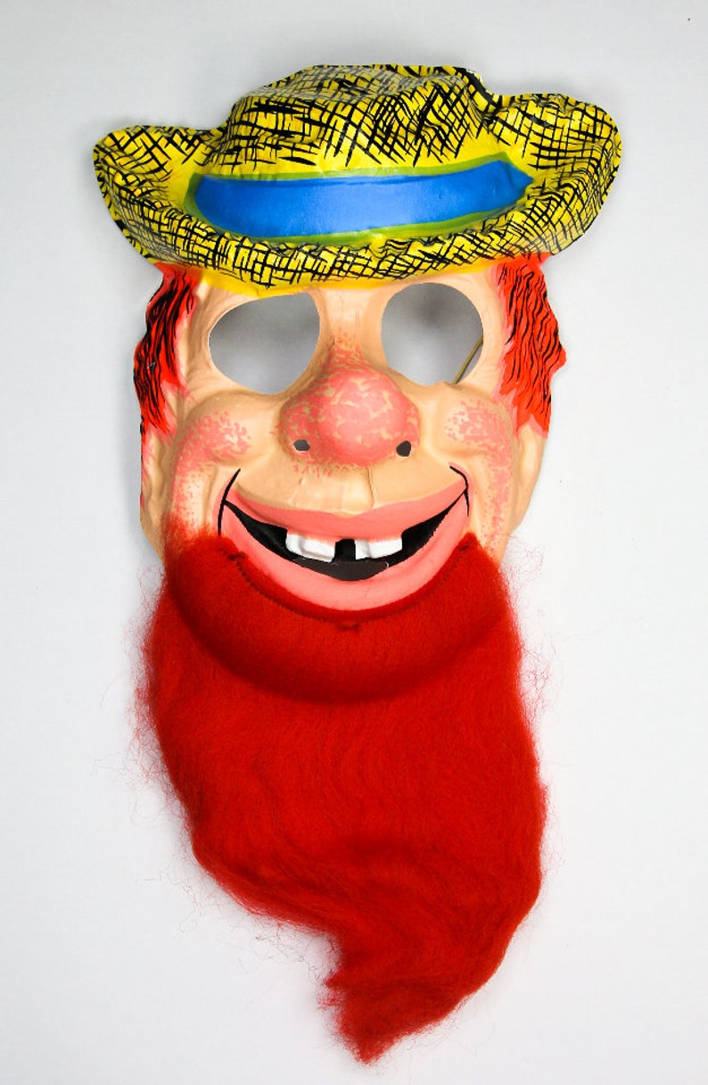 Vintage Ben Cooper Hillbilly Halloween Mask 70's - Etsy
