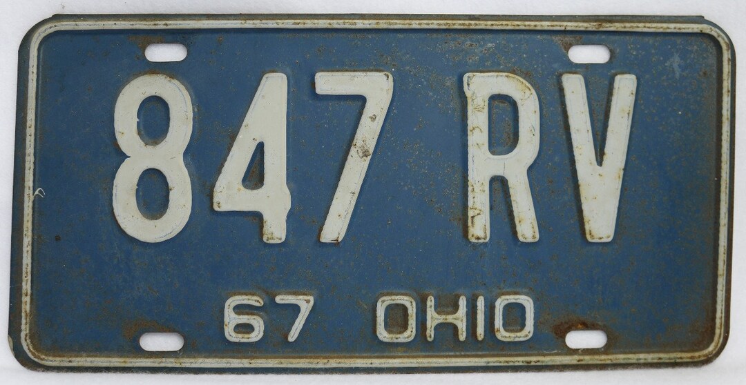 Vintage 1967 License Plate Ohio Hot Rod Muscle Car Historical Vehicle ...