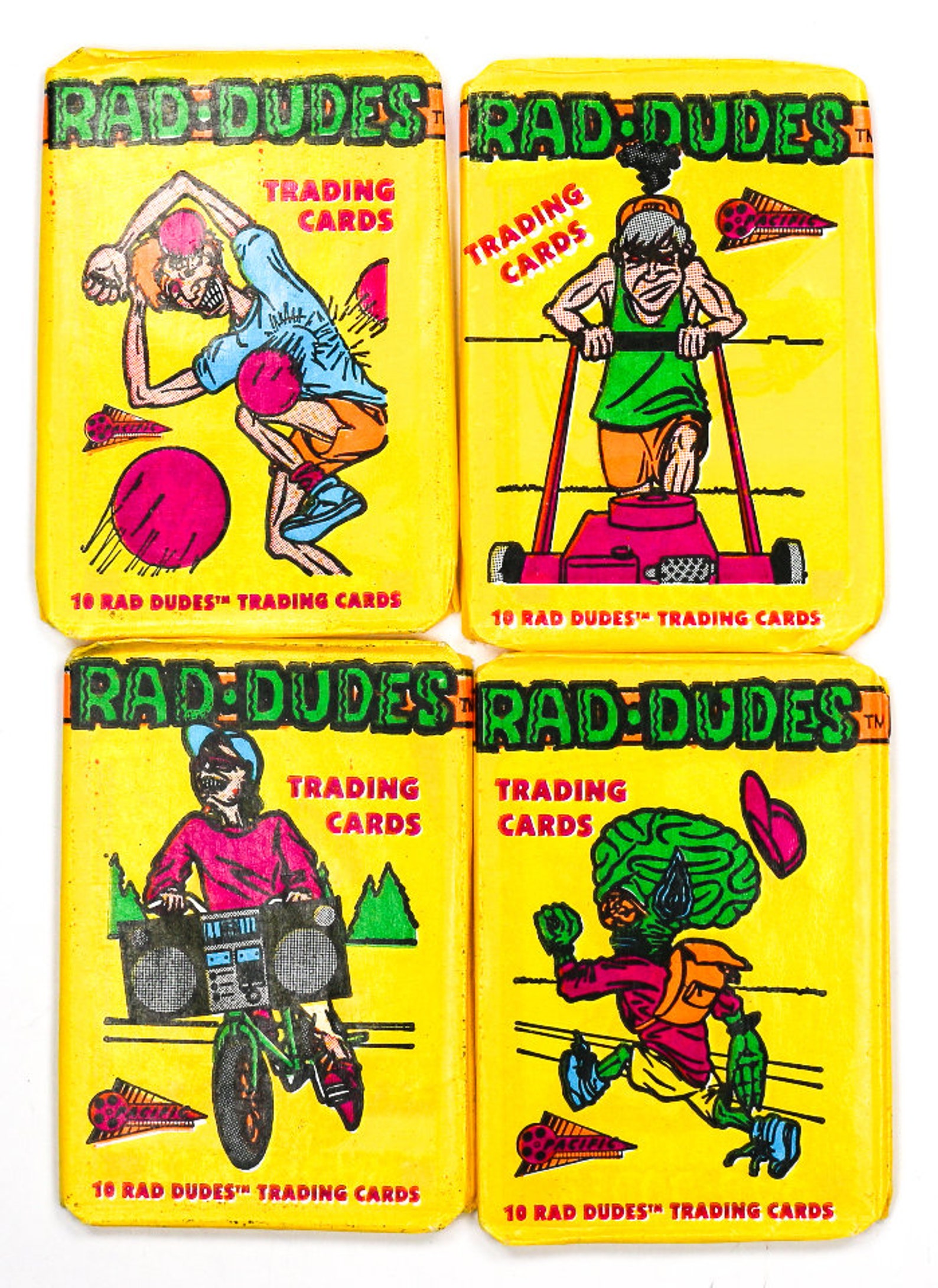 Vintage 1990 Pacific Rad Dudes Trading Cards FOUR WAX PACKS - Etsy