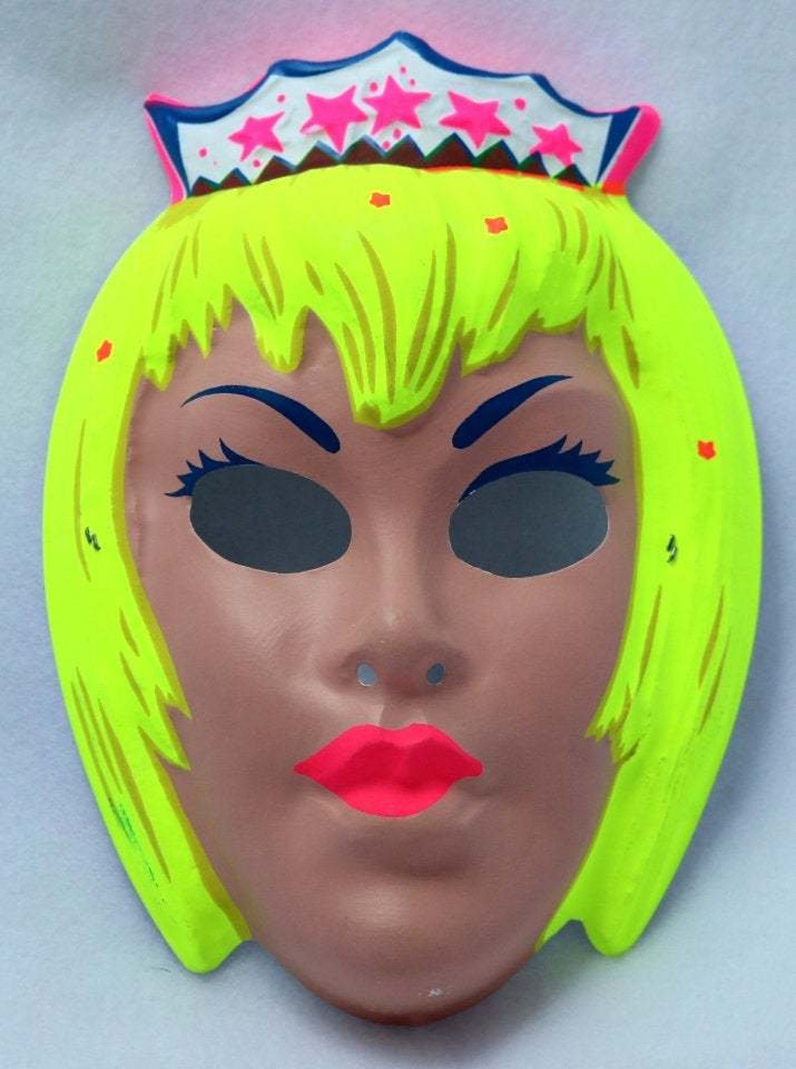 Vintage Princess Halloween Mask Collegeville 1984 Queen Crown - Etsy