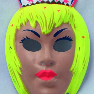 Vintage Princess Halloween Mask Collegeville 1984 Queen Crown Tiara ...
