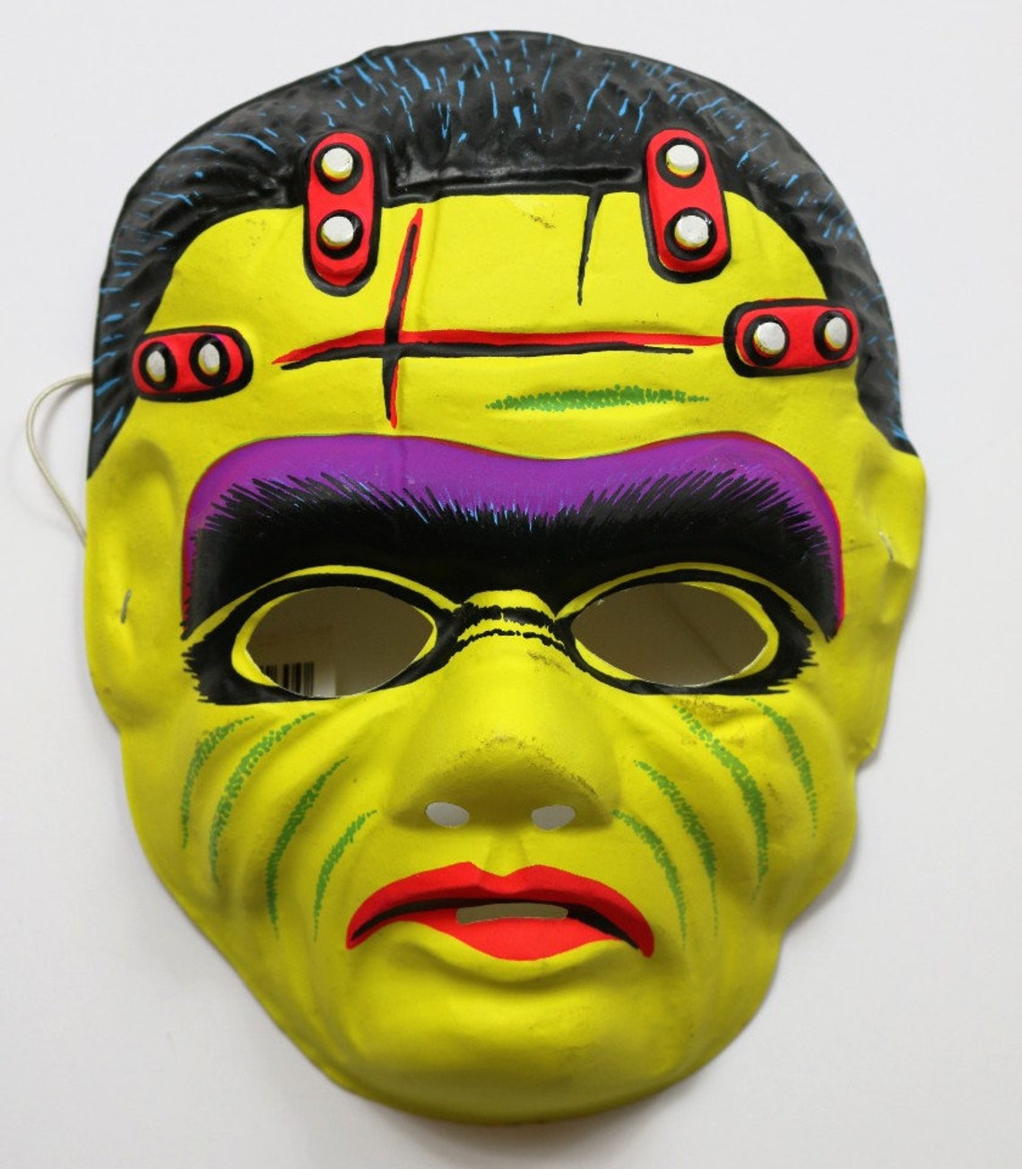 Vintage Frankenstein Halloween Mask Topstone Black Light - Etsy