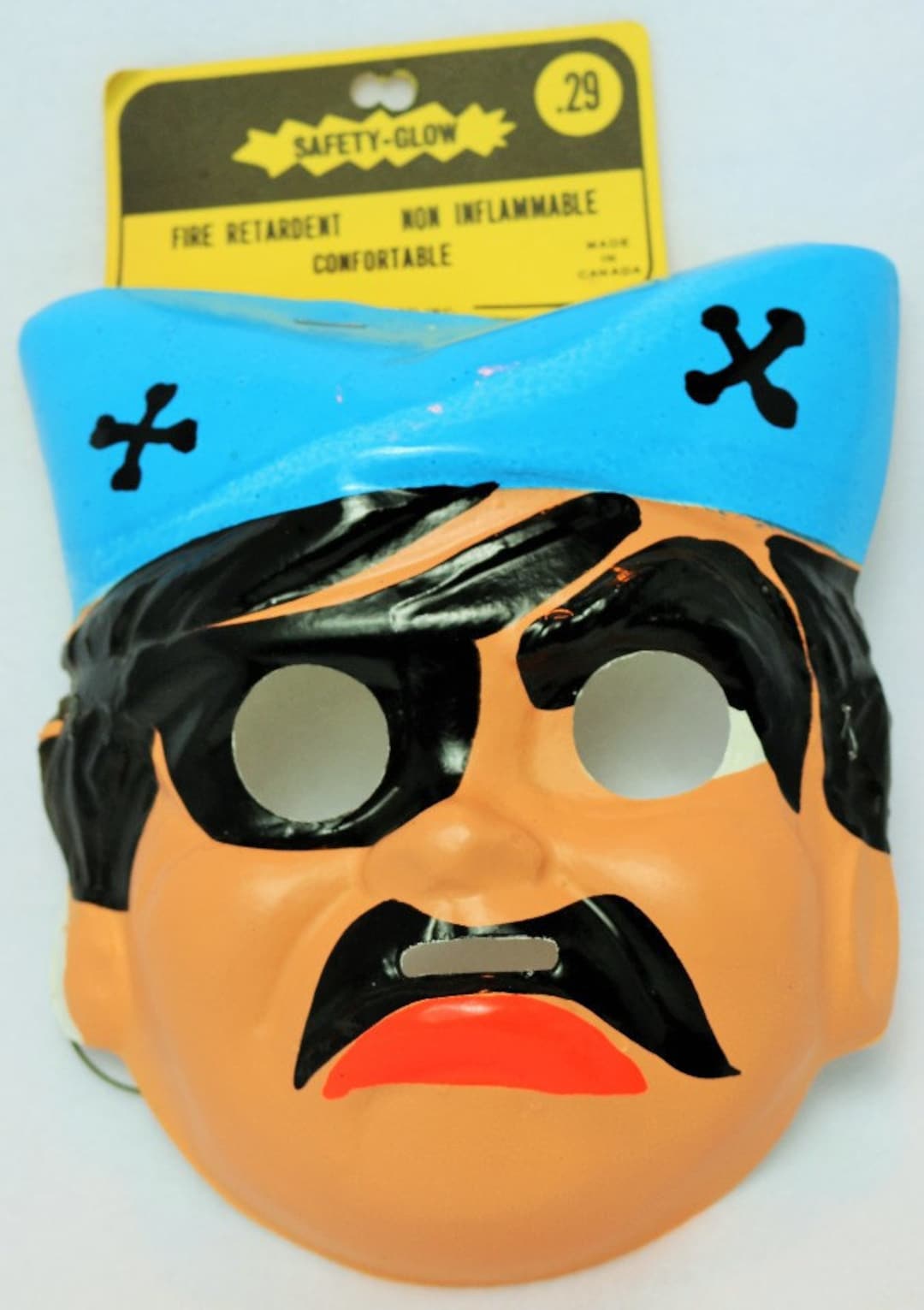 Vintage Pirate Halloween Mask Cartoon 1960s 1967 Medica Safety Glow ...