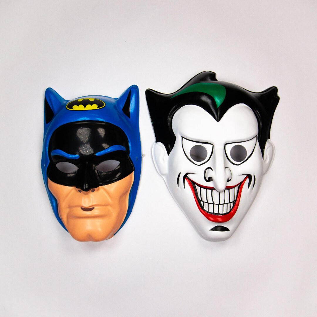 Vintage DC Comics Batman and the Joker Halloween Masks Combo Hero and ...