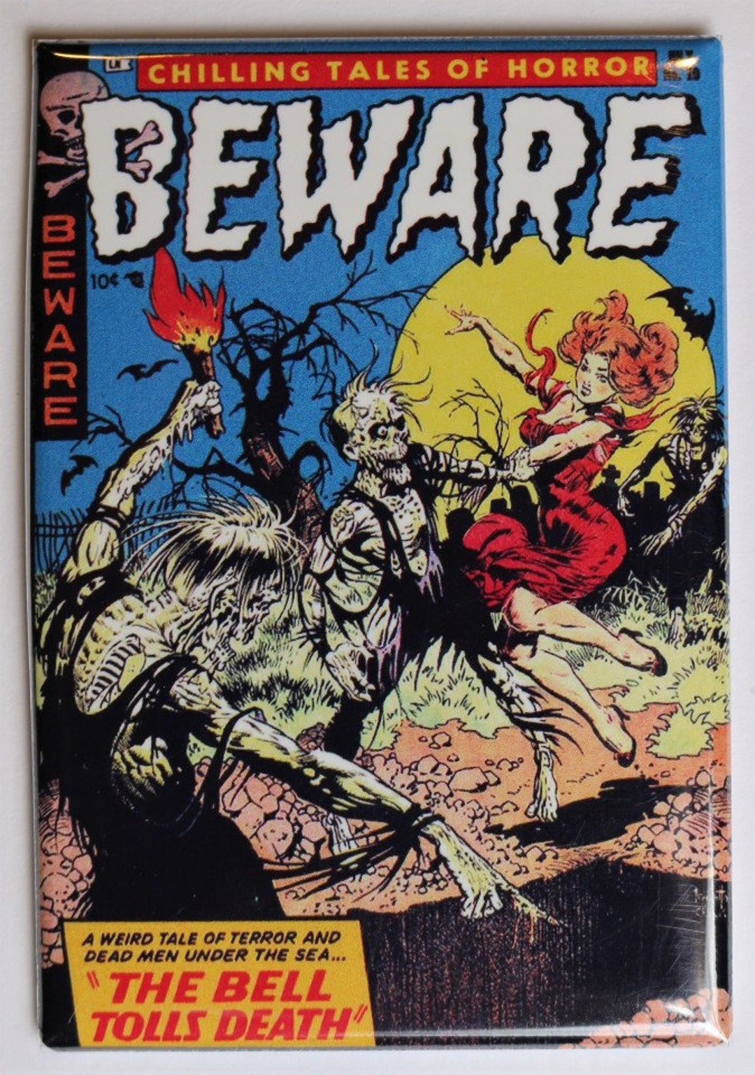 Beware Comics No 10 FRIDGE MAGNET Comic Book Zombies 50s - Etsy