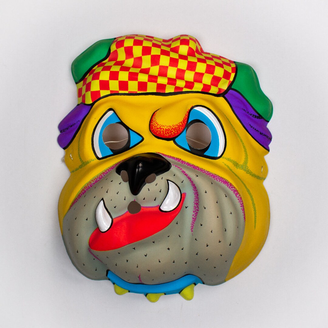 Bulldog With Hat Halloween Mask Collegeville Ben Cooper - Etsy