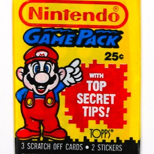 Nintendo Game Pack Vintage Trading Cards THREE Wax Packs 1989 Topps ...