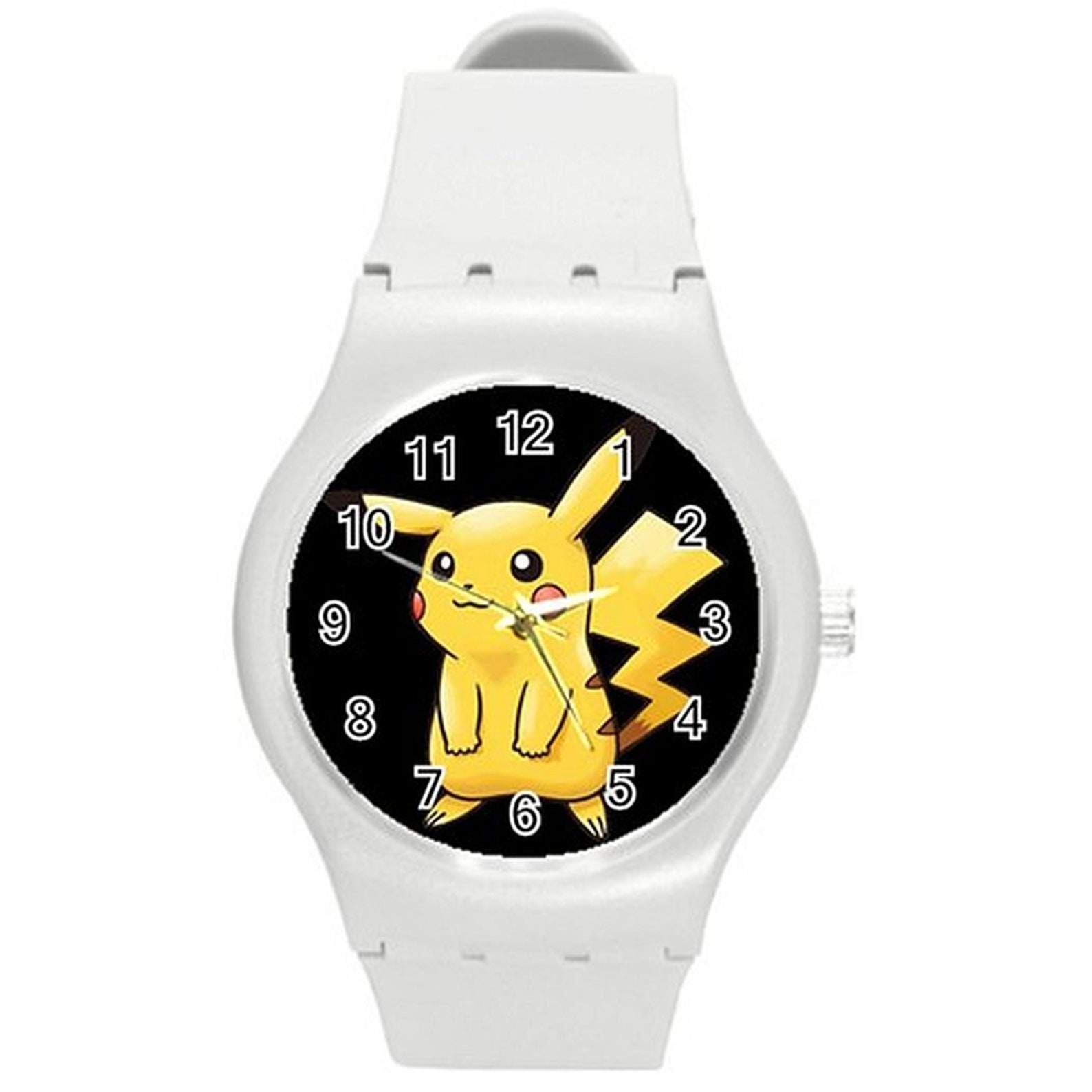 Pokemon pikachu: on a White Plastic Plastic Watch , for Kids Ships From ...