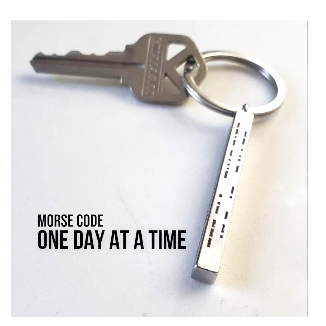 One Day at A Time Morse Code Keychain / Sober Gift, Sobriety Gift, AA ...
