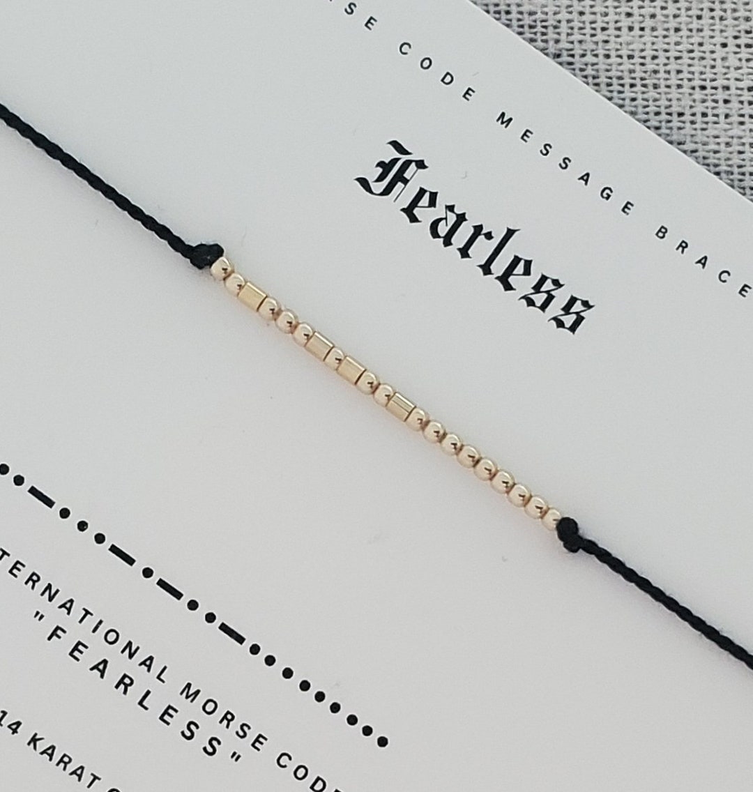 Morse Code Bracelet With Customizable Secret Message 14K Gold, Sterling ...
