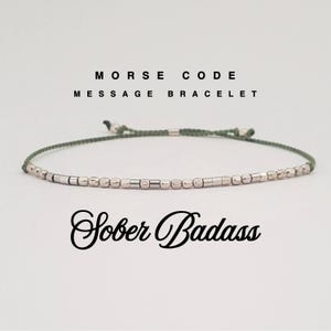 14k Sober Badass Morse Code Bracelet in Solid Gold, Gold Filled or Sterling Silver, Hidden ...