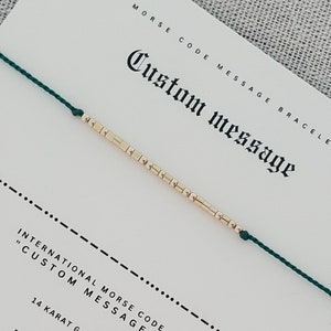 14K Custom Morse Code Message Bracelet - Etsy