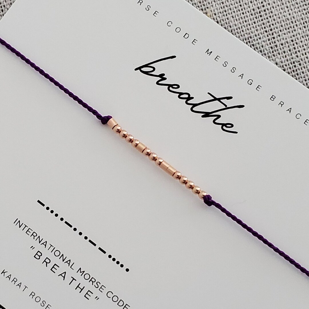 14k Breathe Morse Code Bracelet in Solid Gold, Gold Filled or Sterling ...