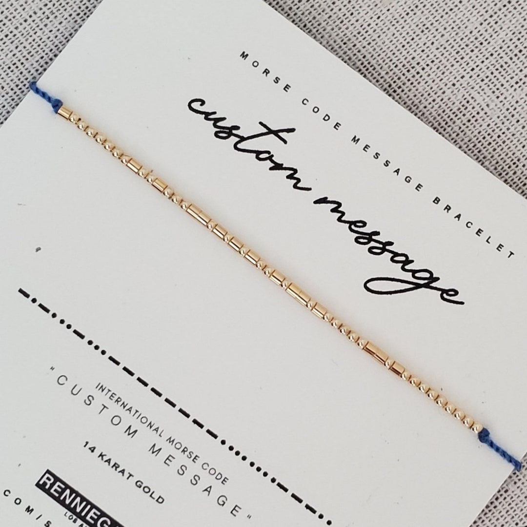 Custom Handmade Morse Code Bracelet in 14K Gold, Silver, or Rose Gold ...