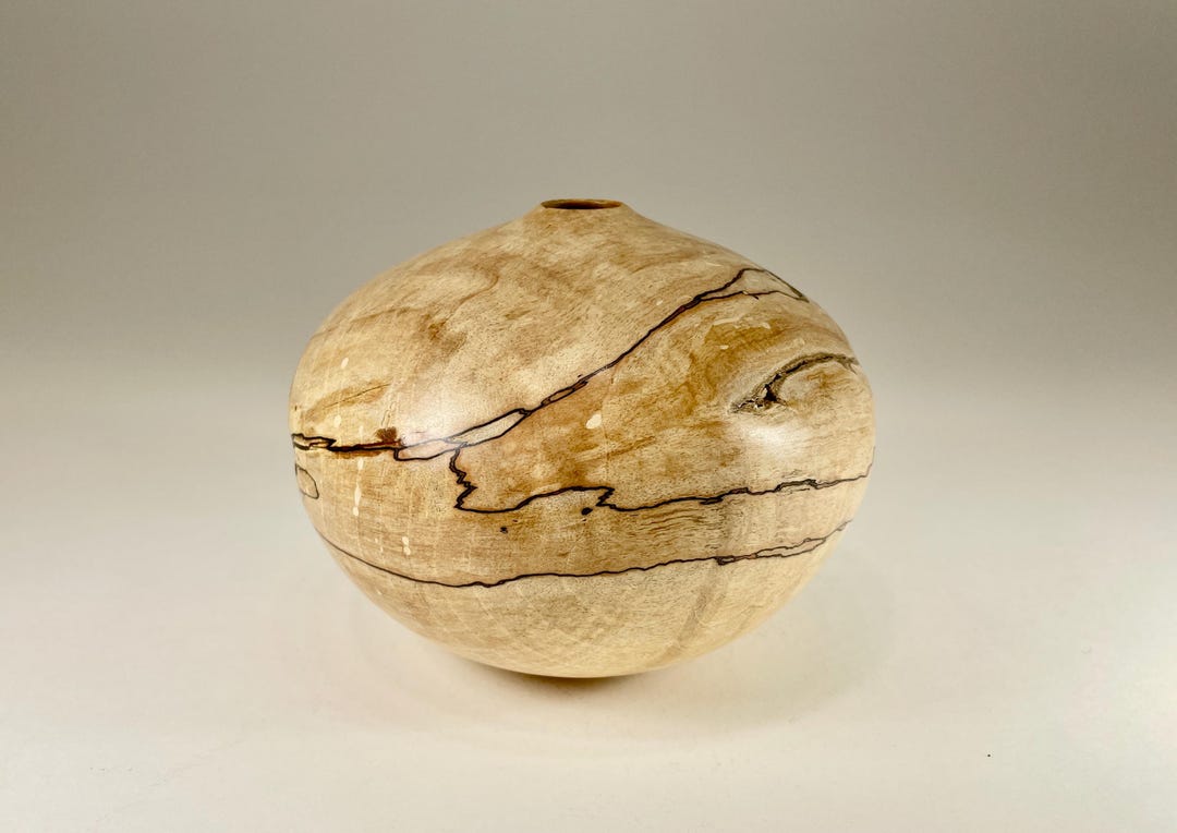Handmade Spalted Maple Vessel - Small Opening - Etsy