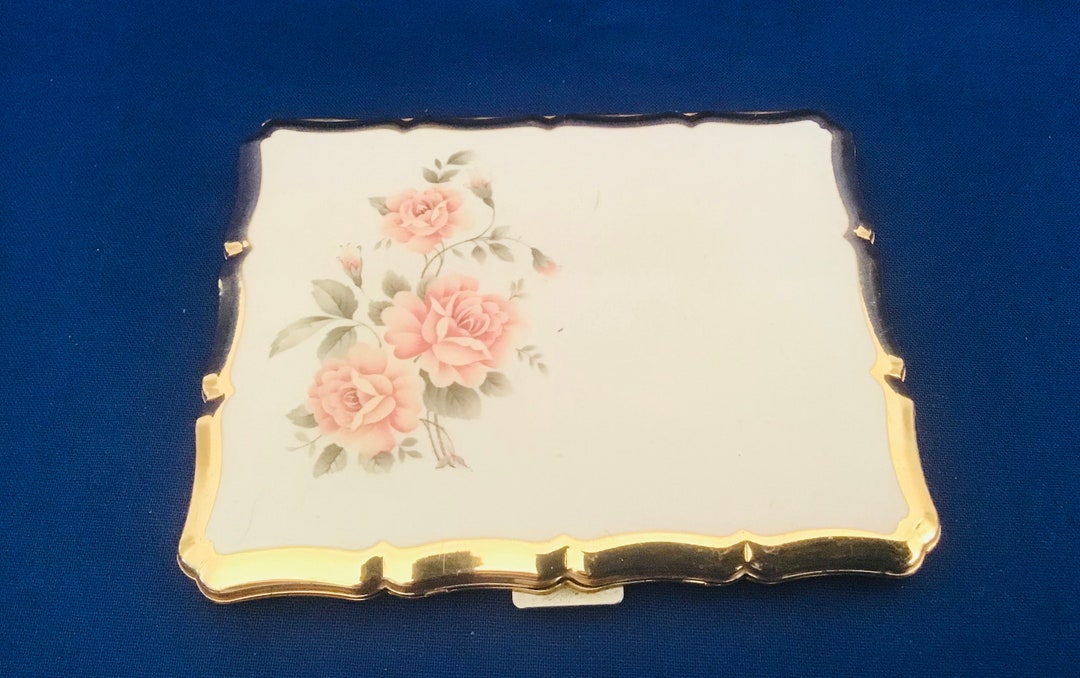 Stratton Cigarette/ Card Case. Featuring Gorgeous Pink Rose Floral ...