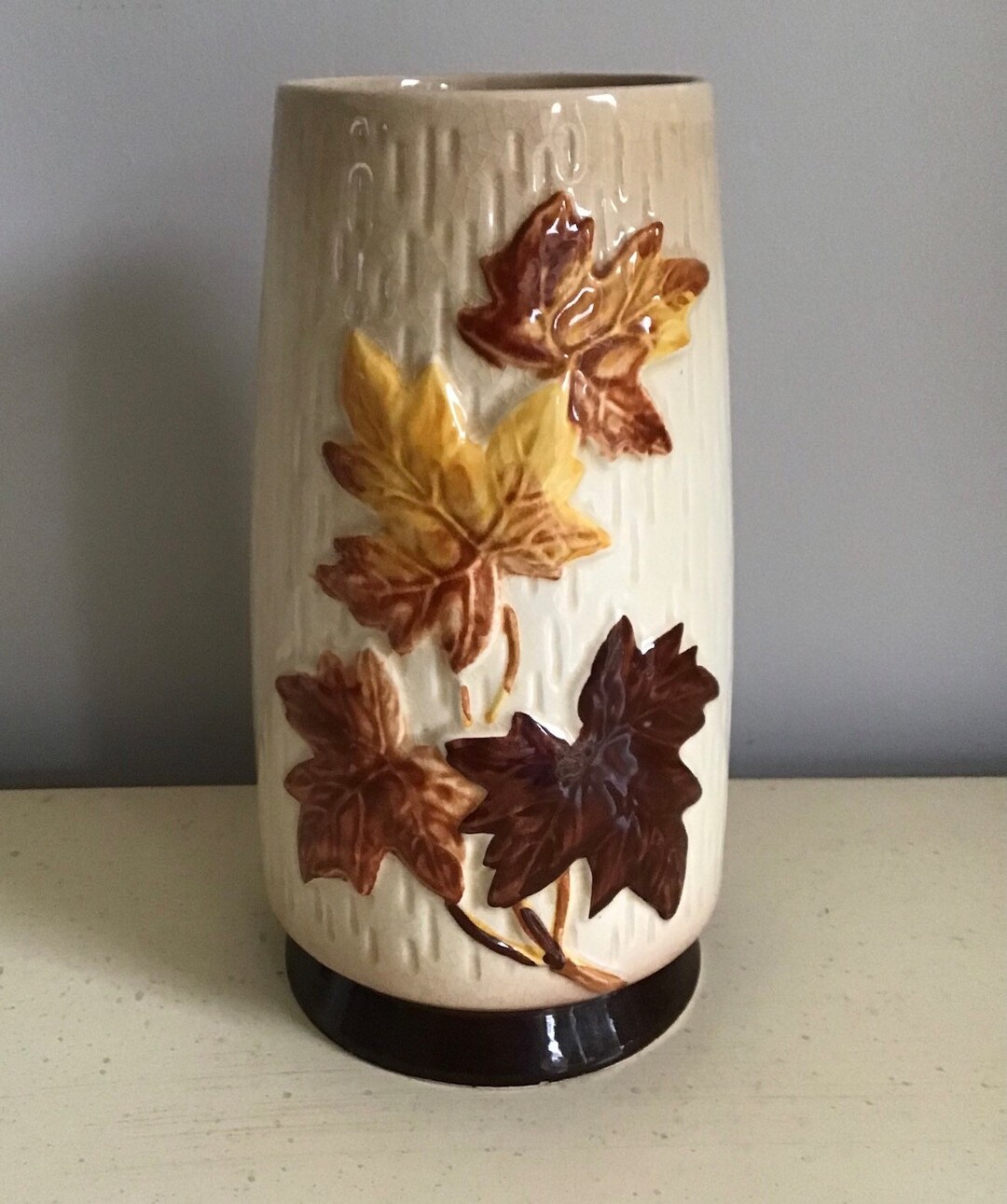 Sylvac Maple Leaf Vase. Number 4011. Measures 8inches High. 4inches ...