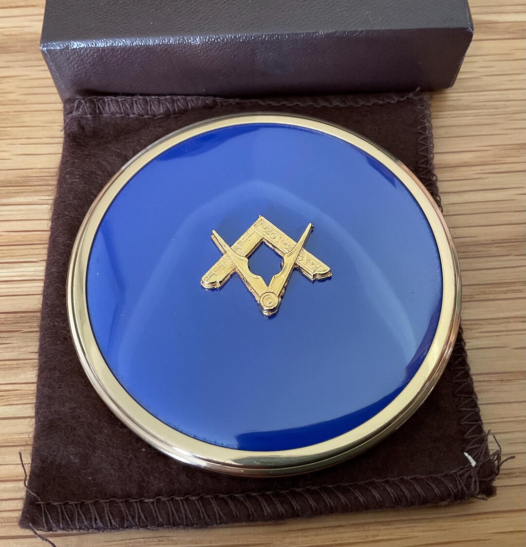 Vintage Compact Mirror. Featuring Masonic Detail. Quite Unusual ...