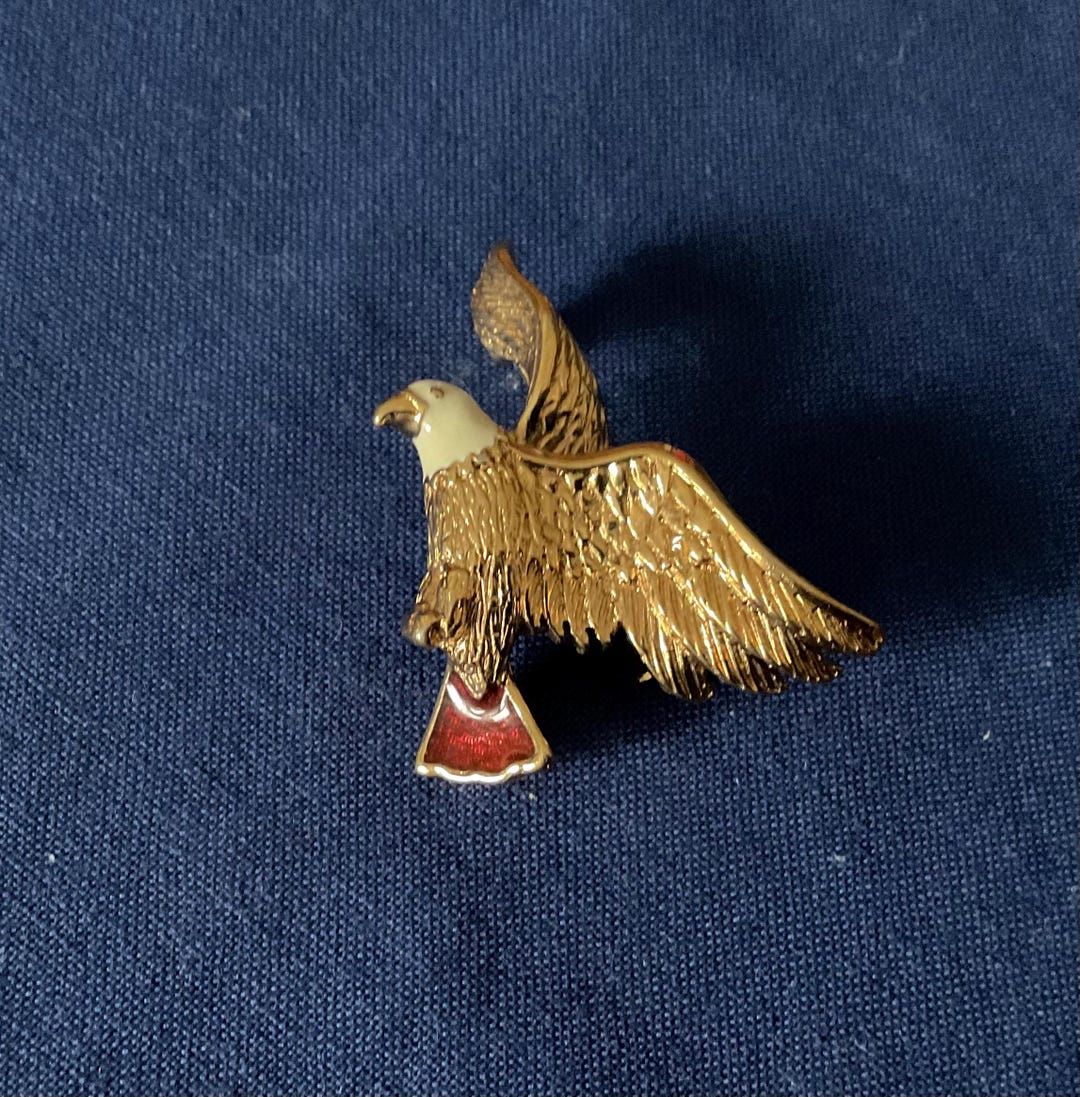 Atwood & Sawyer Gold Plated Eagle Brooch - Etsy