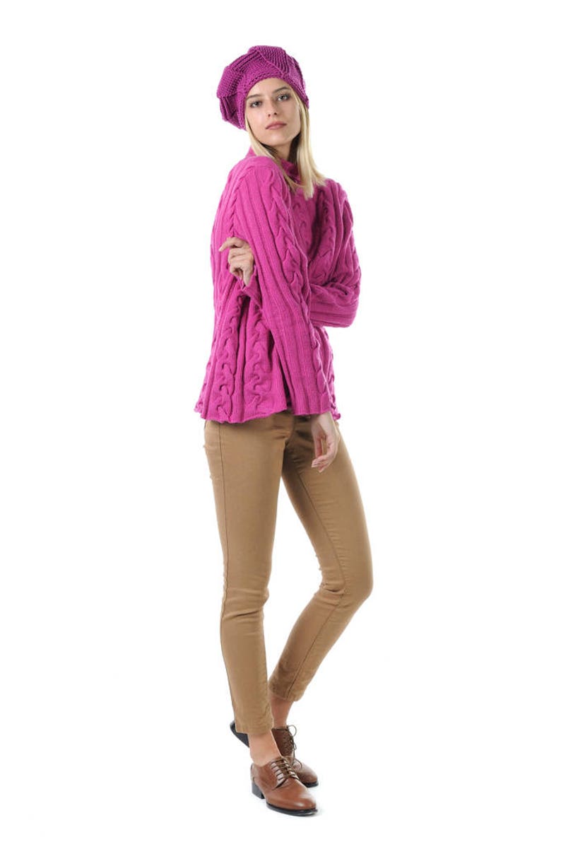 Cashmere Sweater Cable Knit Pullover Jumper/ Handknit Trendy - Etsy